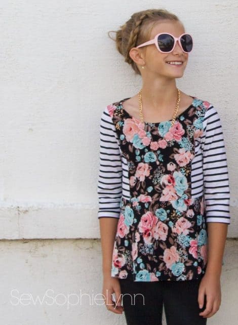 Girls peplum sewing pattern by Love Notions