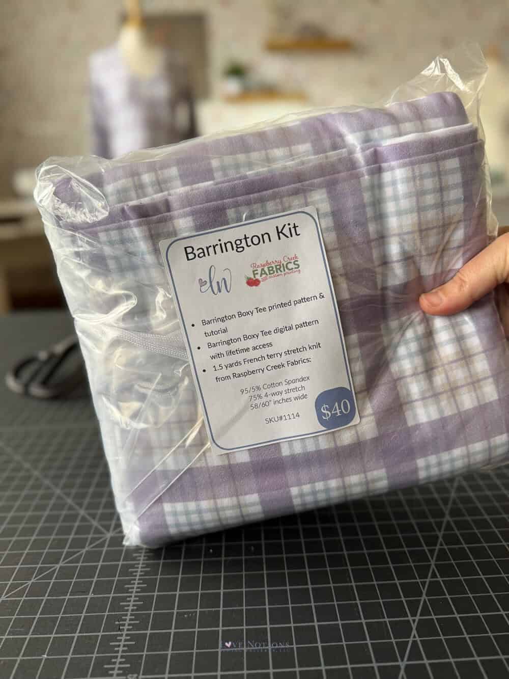 Barrington + Plaid French Terry Kit - Love Notions Sewing Patterns