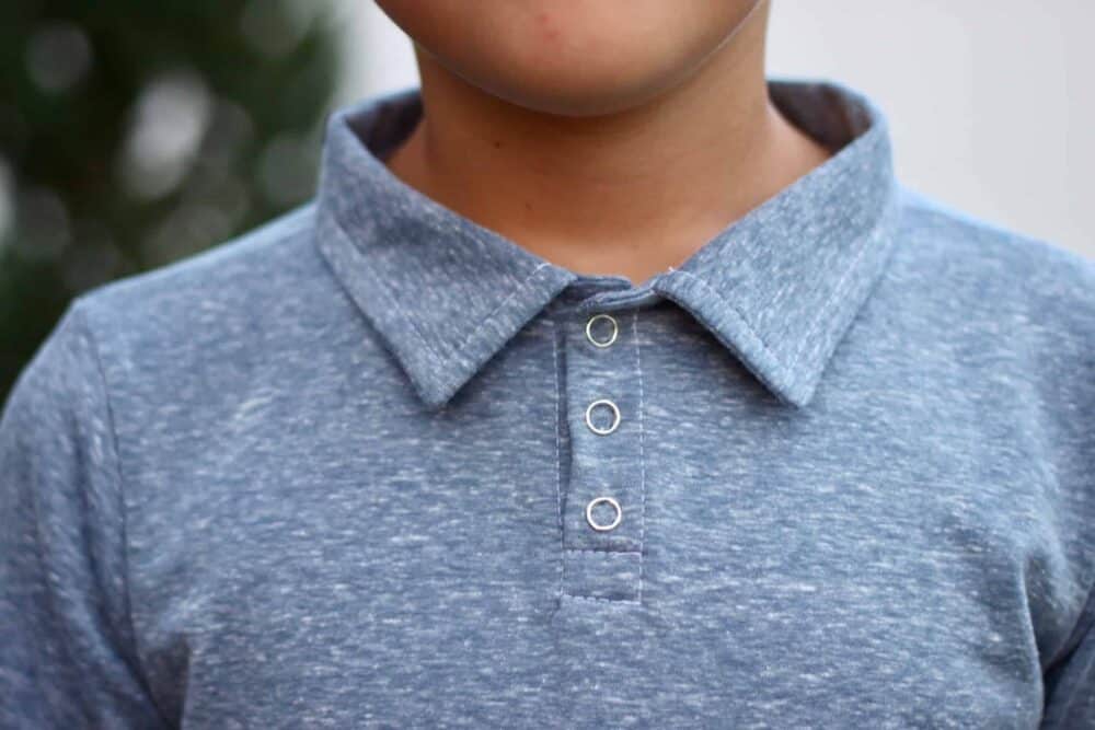 Love Notions boys polo pdf pattern with henley collar option