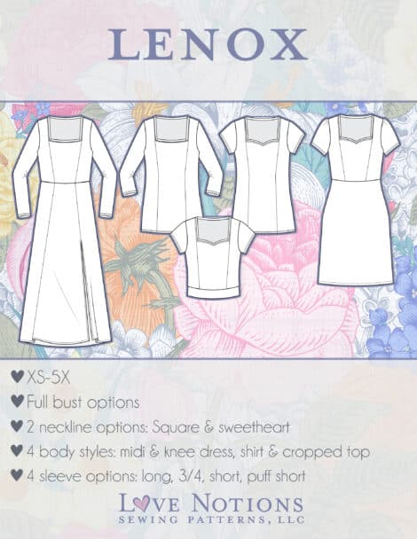 Lenox Top and Dress - Love Notions Sewing Patterns