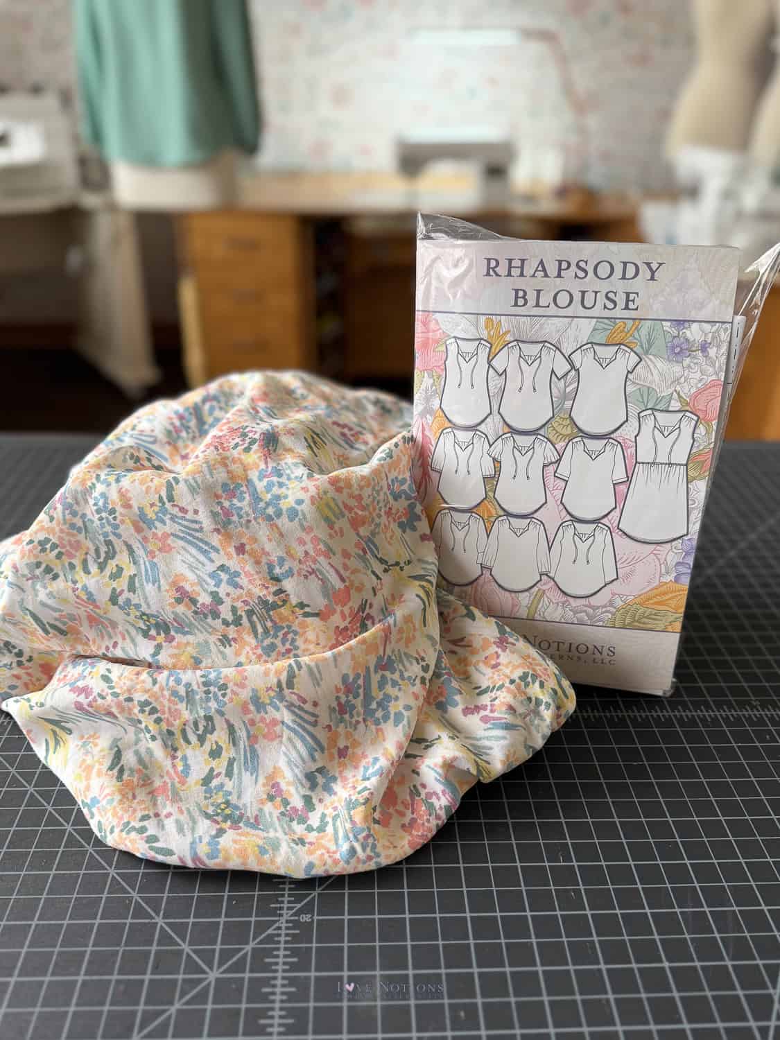 Rhapsody + Floral Rayon Challis Kit - Love Notions Sewing Patterns