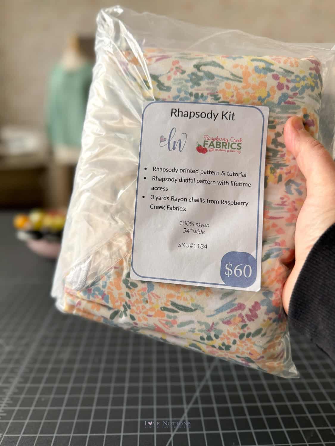 Rhapsody + Floral Rayon Challis Kit - Love Notions Sewing Patterns