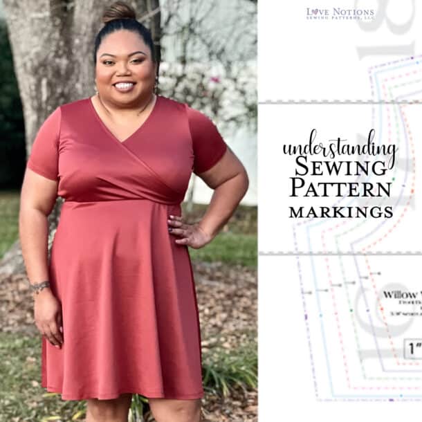 How to interpret pattern markings with Willow Wrap Dress - Love Notions ...
