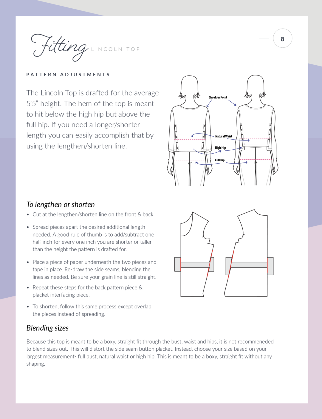 How to lengthen Lincoln Top - Love Notions Sewing Patterns