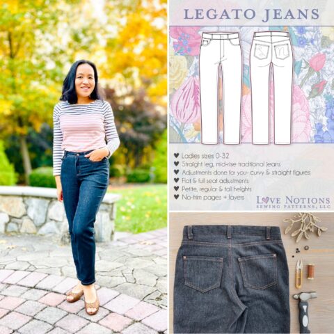 How to Sew Legato Jeans in Knit Fabric - Love Notions Sewing Patterns